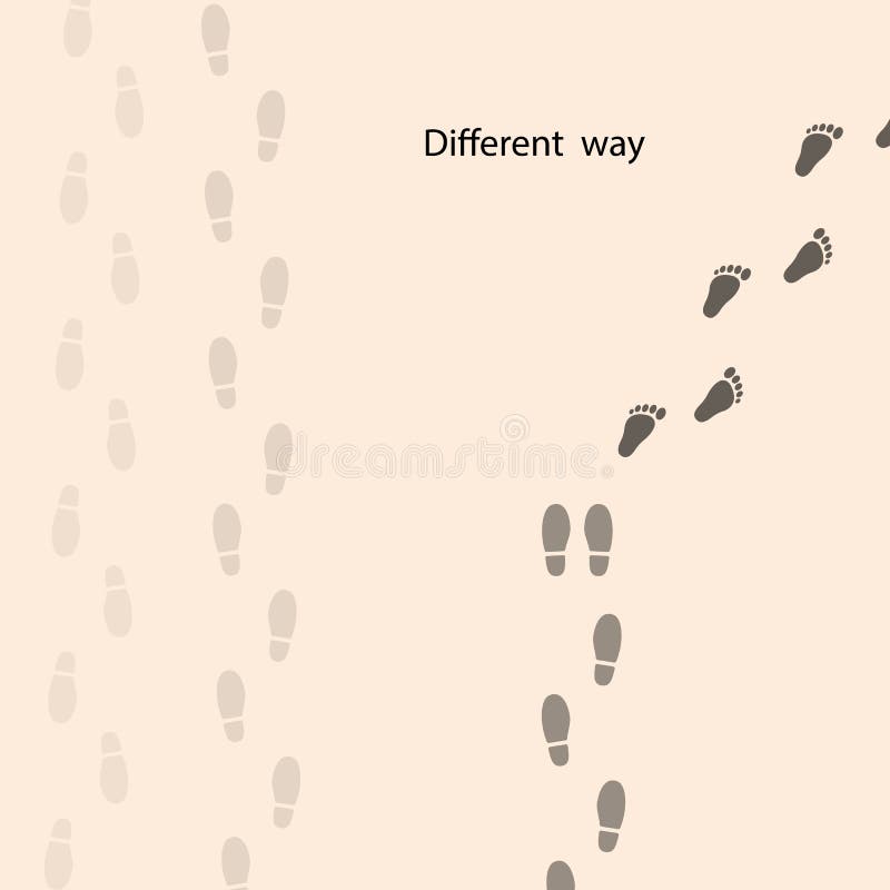 Footprints Icon Design Vector Template.Different Thinking Stock Vector ...