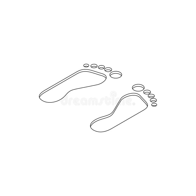 Footprints Icon, Isometric 3d Style Stock Vector - Illustration of ...