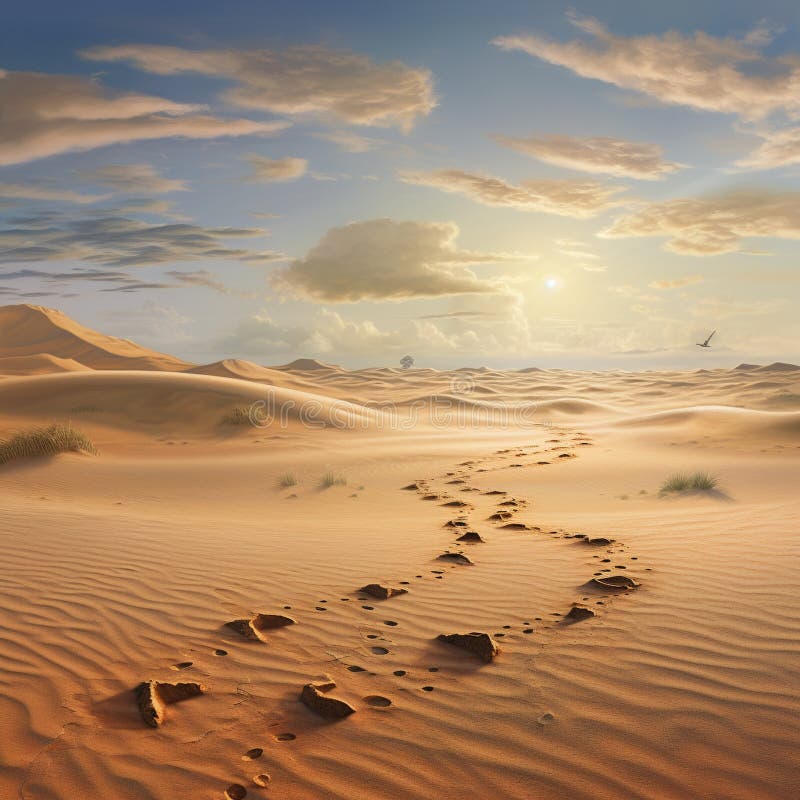 Footprints of Infinite Journey Stock Image - Image of sandals ...