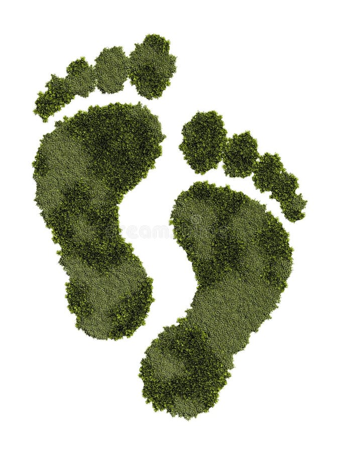 Footprints Made of Vibrant Green Grass Reflect an Ideal of ...