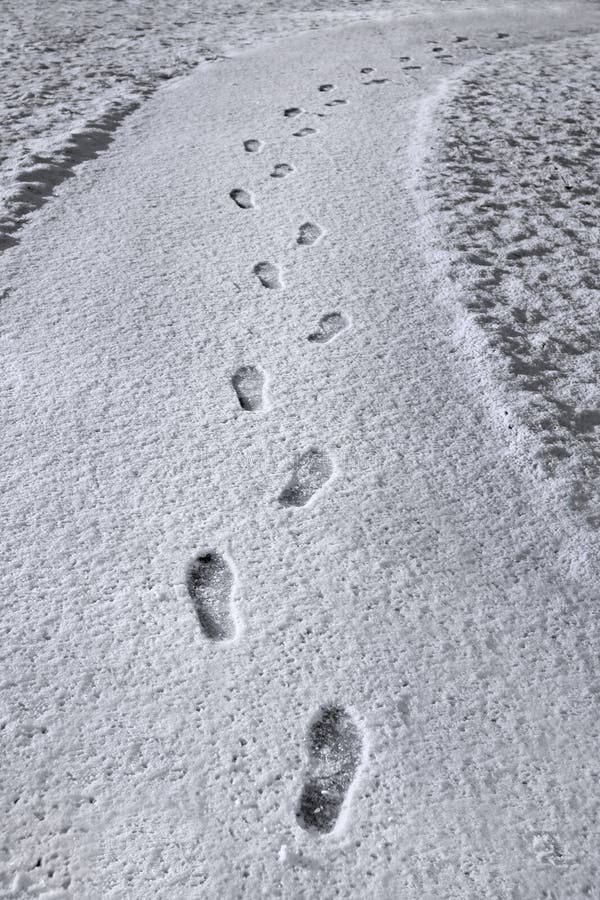 Footprints in new snow stock photo. Image of winter, shoeprints - 21815262