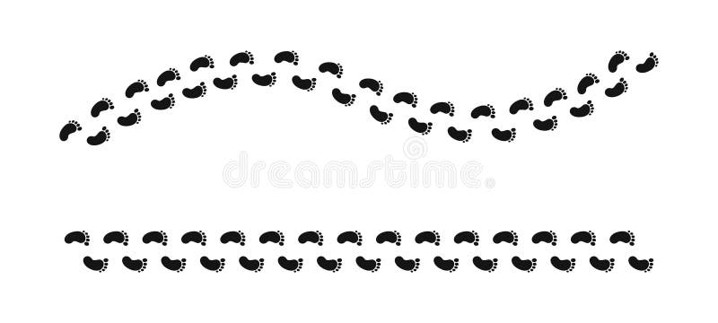 Footprints Paths. Human Footprints Tracking Path. Shoes Trail Track ...