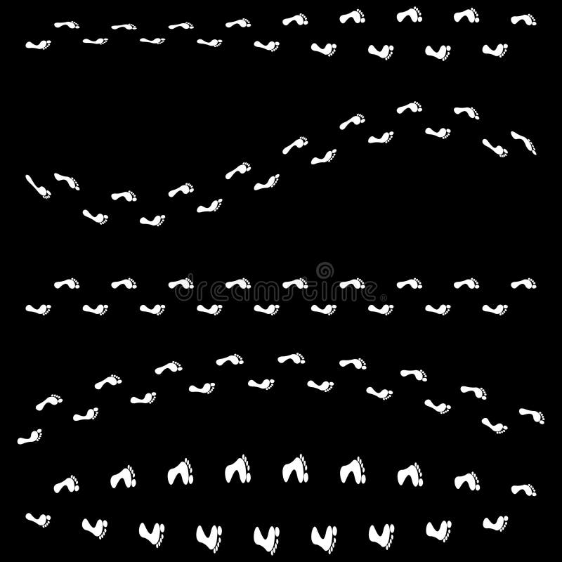 Footprints Pattern Icon. Human Footstep Shapes. Black Walking ...
