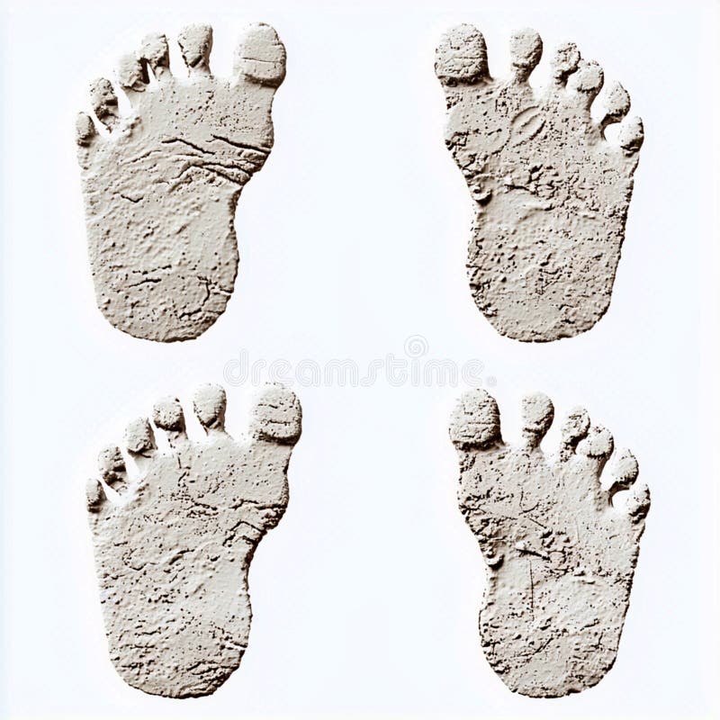 Footprints Pattern Texture on White Background Art Design Isolated on ...