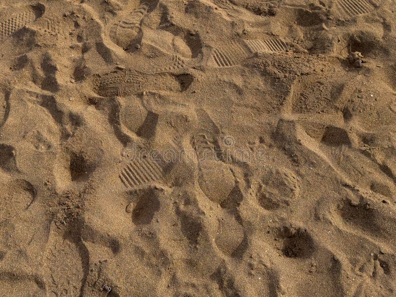 Footprints and Patterns in Sandy Terrain Stock Image - Image of summer ...