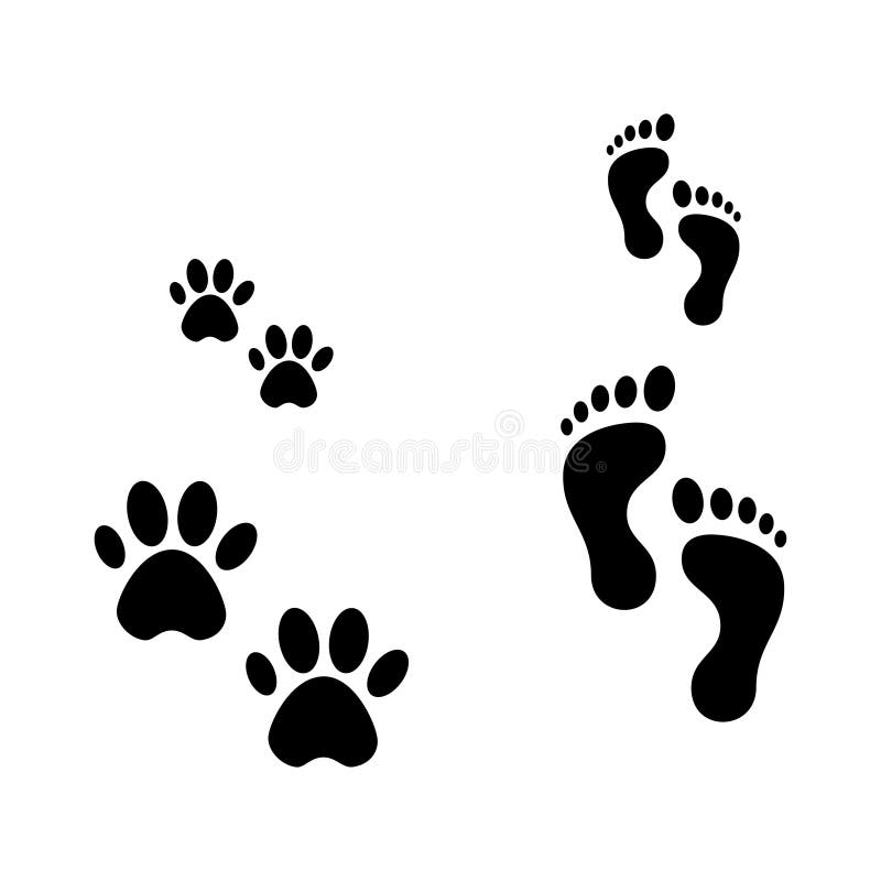 Footprints People and Animals. Big and Small Footprints Stock Vector ...