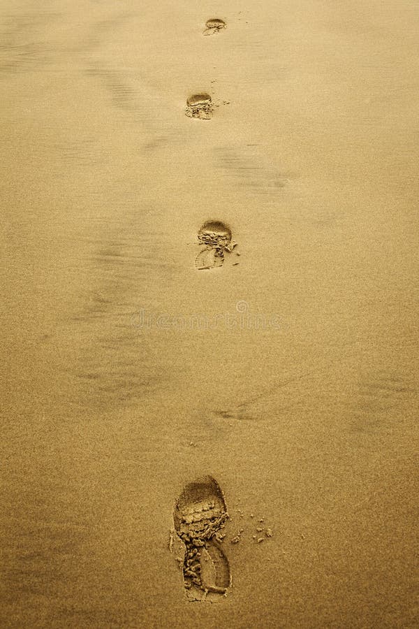 Footprints stock image. Image of sand, oceanscape, beach - 46933125