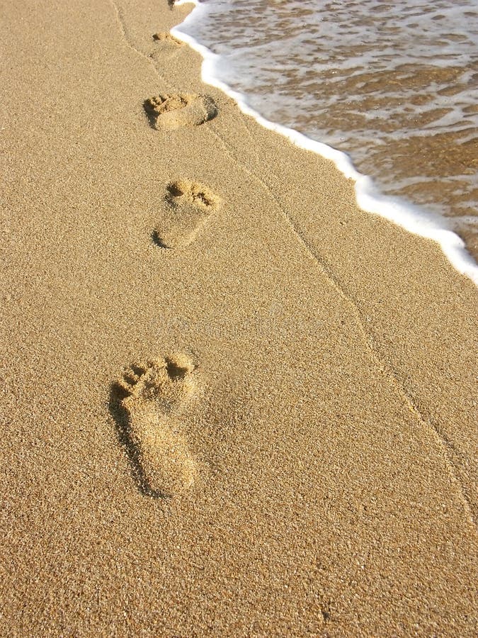 Footprints on sand stock photo. Image of ocean, footprint - 1232224
