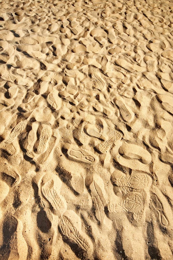 Footprints in the sand stock image. Image of detail, site - 22784417