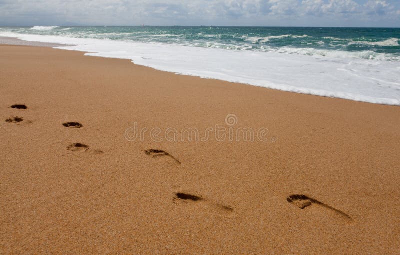 Fading Footprints in the Sand Stock Photo - Image of beach, journey ...