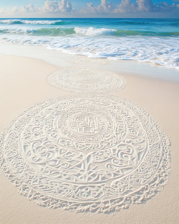 Footprints in the Sand Forming Intricate Hebrew Calligraphy, Stock ...
