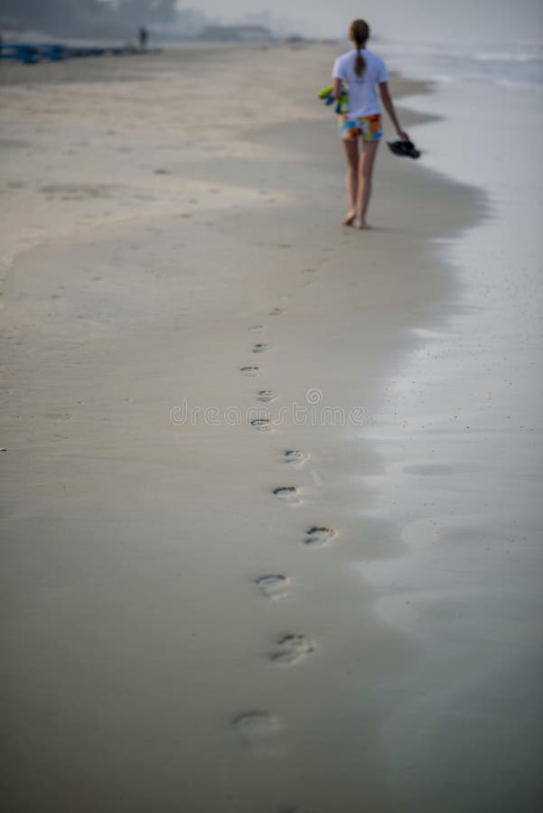 Footprints of a girl stock photo. Image of adventure - 10223492