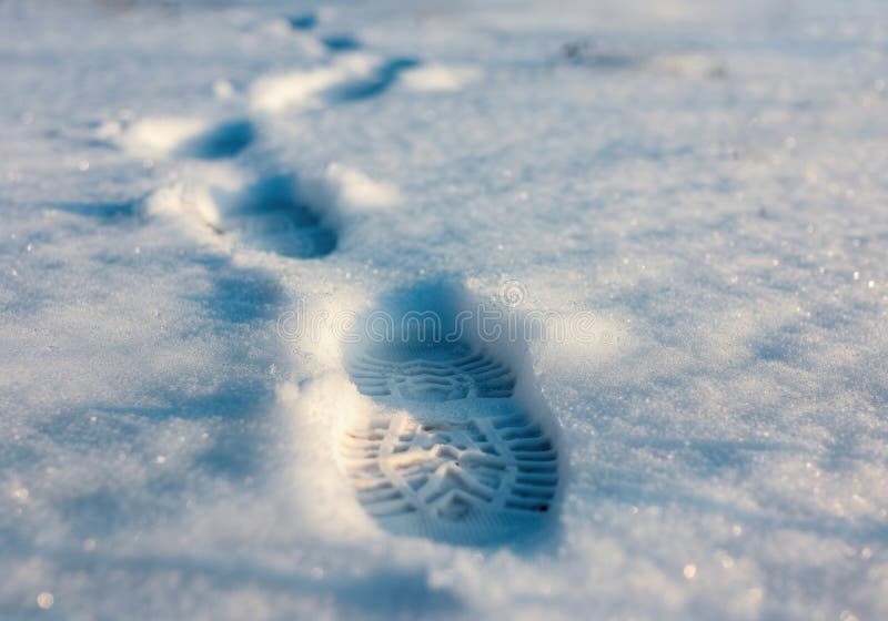 Footprints in the snow stock illustration. Illustration of holiday ...