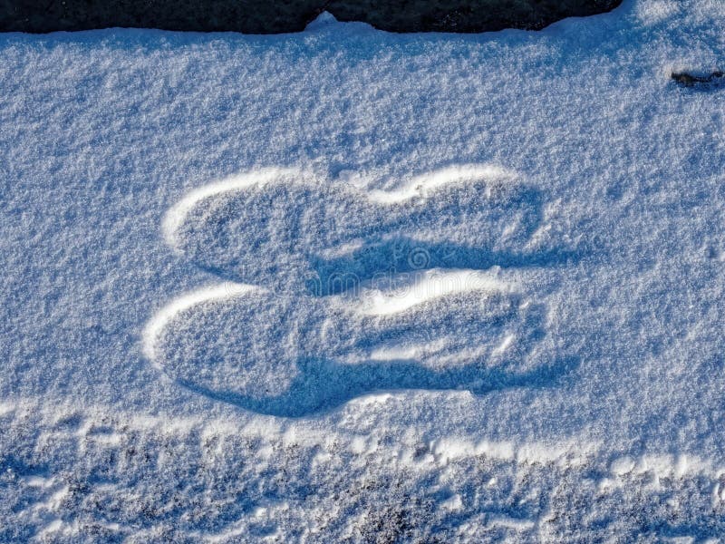Footprints on a Snow-covered Path Stock Image - Image of park ...