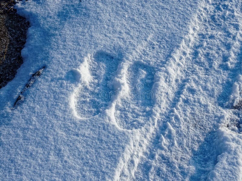 Footprints on a Snow-covered Path Stock Photo - Image of covered, print ...