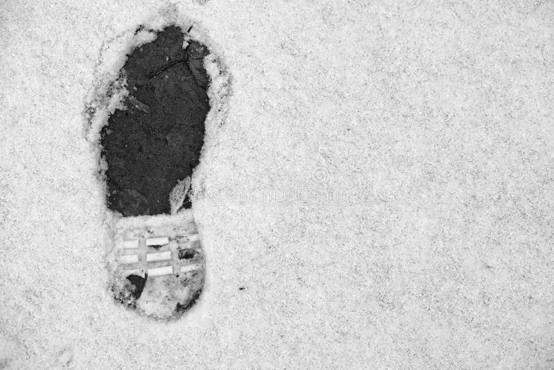 Footprints in the Snow. Footprints on the First Snow. Imprint an Stock ...
