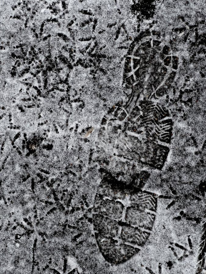 Footprints in the Snow on a Frosty Day Stock Image - Image of ...