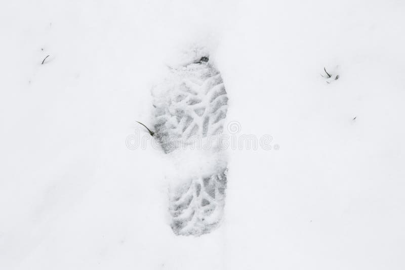 Footprints in snow stock photo. Image of alone, imprint - 64838196