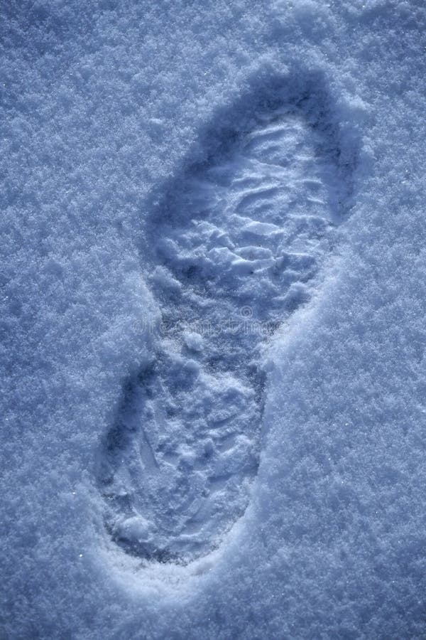 Footprints in the Snow Show a Path for Progress Stock Image - Image of ...