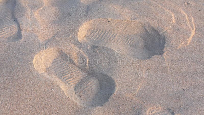 Footprints in Soft Beach Sand Stock Video - Video of outdoor, nature ...