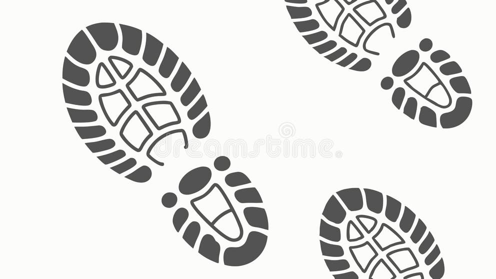 Footprints on Surface, Human Journey, Path Forward, Trail, Vector ...