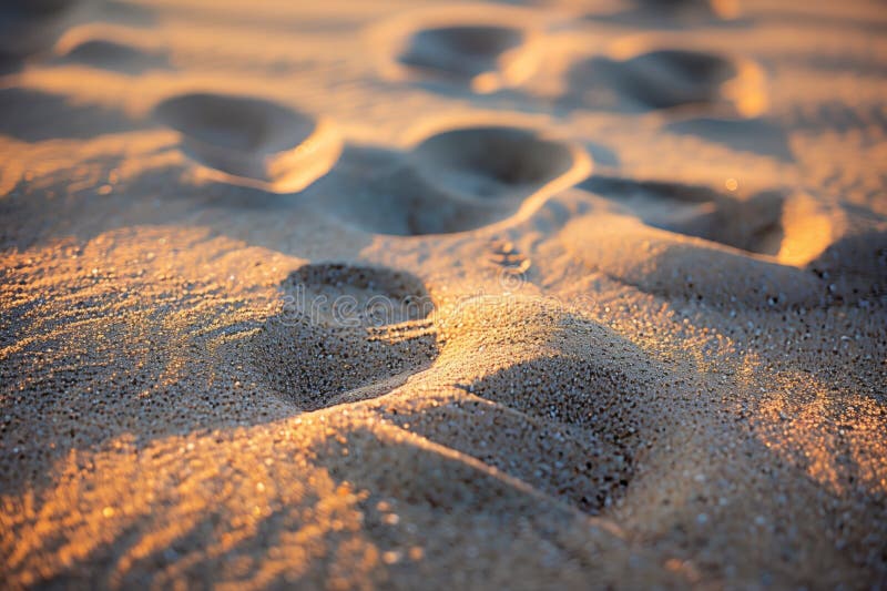 Footprints Textured on Sandy Beach Stock Image - Image of beach ...
