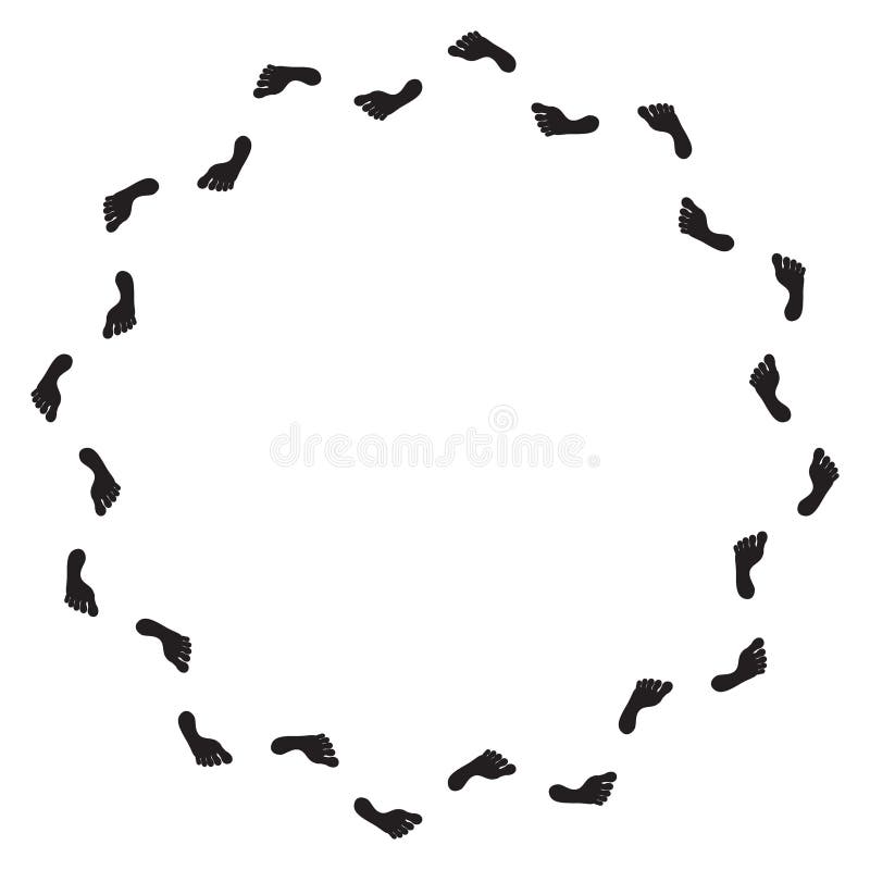 Footprints from Walking Around Circle Stock Vector - Illustration of ...
