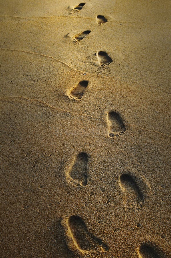 Footprints on sand stock image. Image of ripple, scene - 29800995