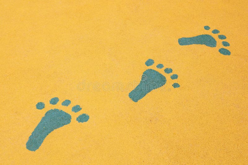 Footprints are on the Yellow Ground Stock Illustration - Illustration ...