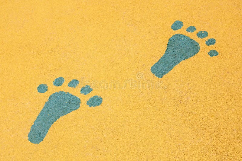 Footprints are on the Yellow Ground Stock Illustration - Illustration ...
