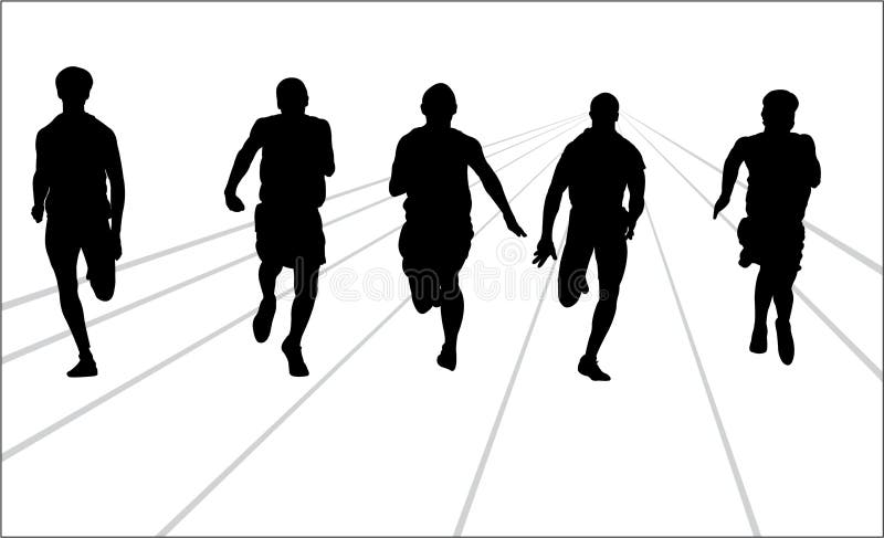 Footrace Vector stock vector. Illustration of silhouette - 6573219