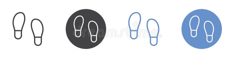Footstep Icon Flat Set in Black and White Color Stock Vector ...
