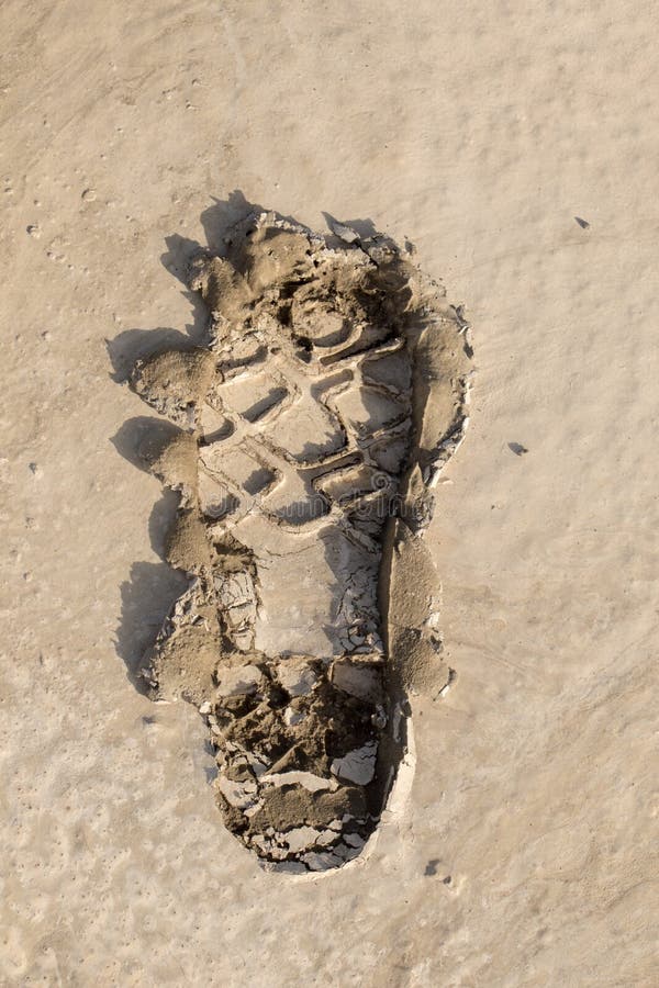 Footstep Pattern on a Concrete Background Stock Photo - Image of ...
