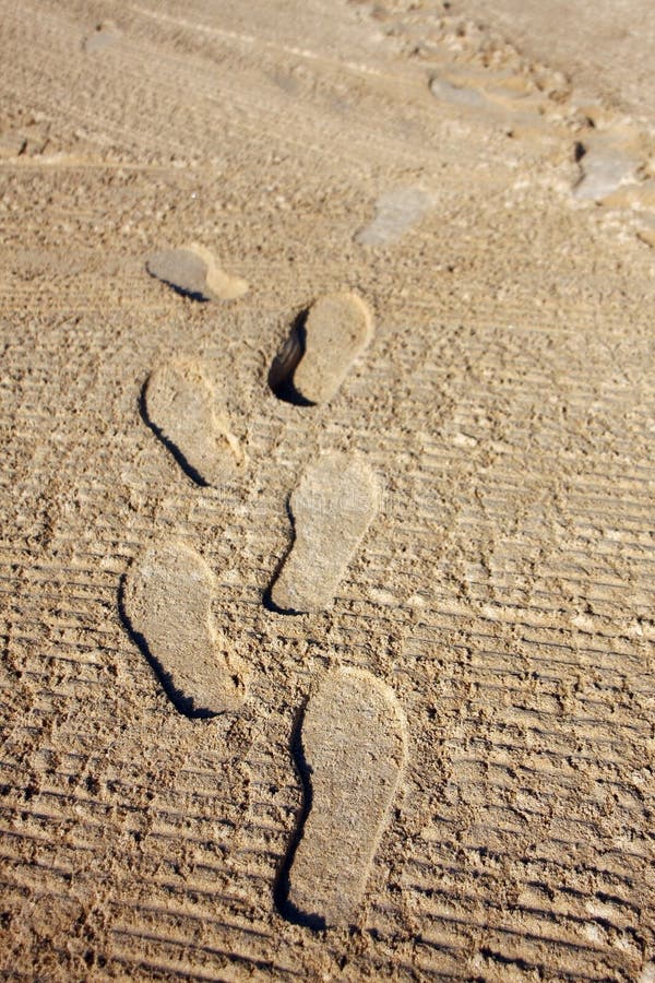 Footstep in the sand stock image. Image of beach, portugal - 41106433
