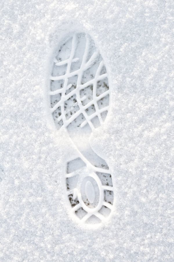 Footstep on the snow stock photo. Image of human, friable - 15613502