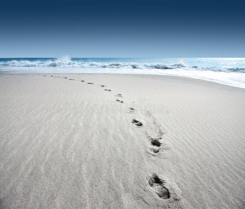 Footsteps stock image. Image of walk, trip, summer, ocean - 7547419