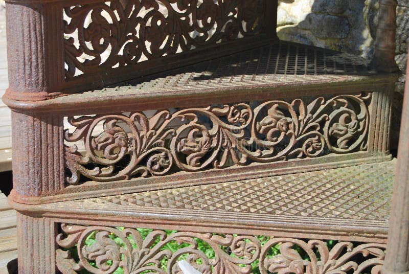 Footsteps on spiral ladder stock image. Image of rail - 28357303