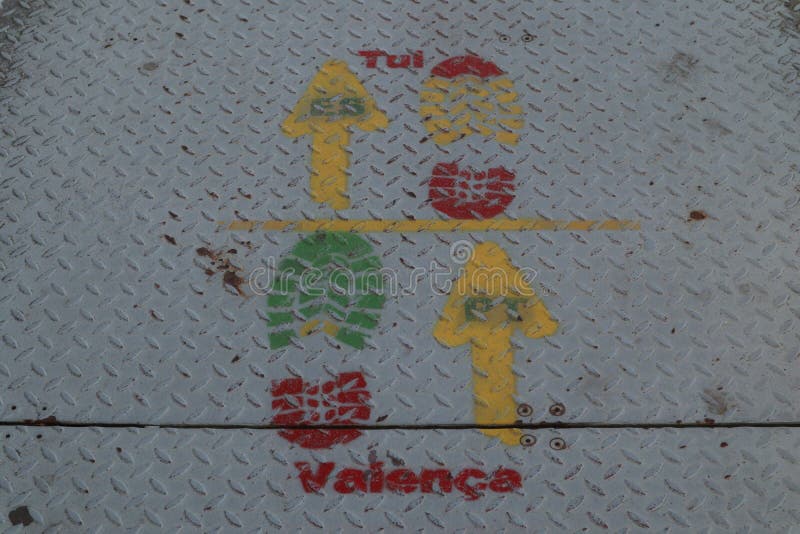 Of Footsteps and Arrows Printed on the Ground Editorial Photography ...