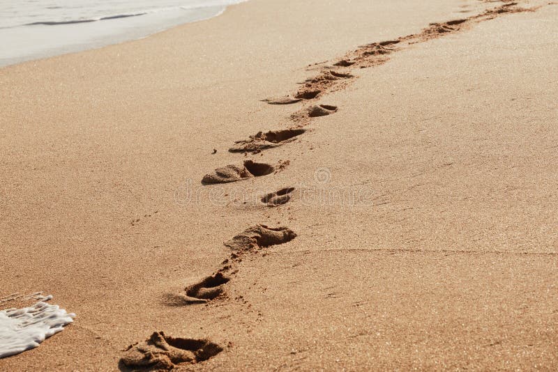 Footsteps on the beach stock photo. Image of jamaica - 83773904
