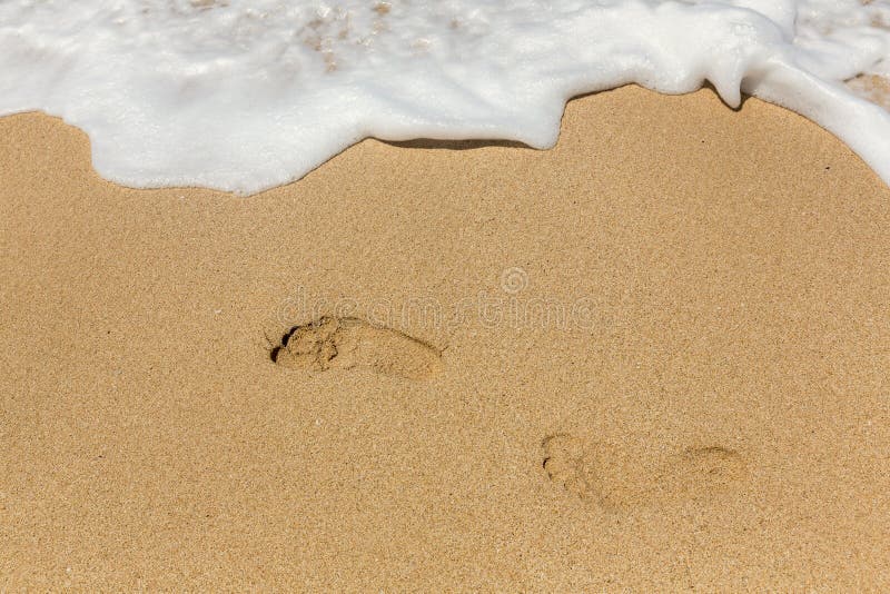 Footsteps on the beach stock image. Image of relax, outdoor - 42925921