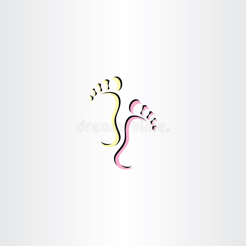 Footsteps Foot Icon Logo Vector Stock Vector - Illustration of symbol ...