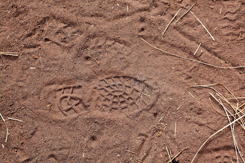 Footsteps on Ground - Pattern People Marks Stock Image - Image of ...