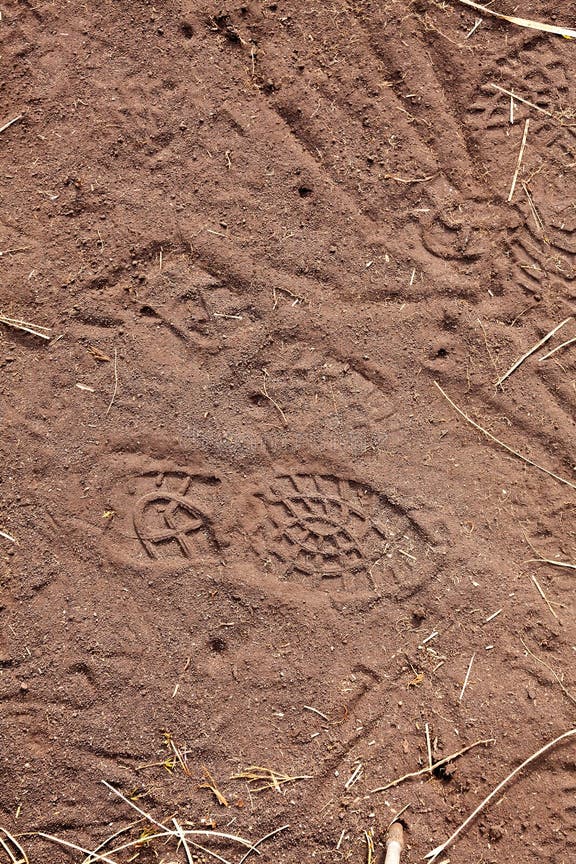 Footsteps on Ground - Pattern People Marks Stock Photo - Image of ...