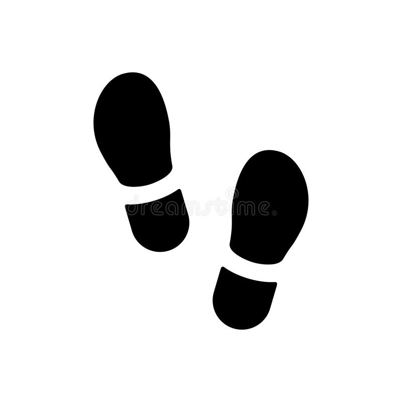 Boot Footsteps Icon or Footprint Silhouette Stock Vector - Illustration ...