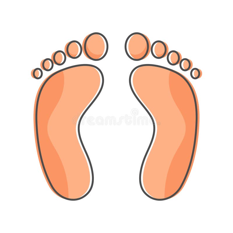 Footsteps Outline Icon. Cartoon Footprint Stock Vector - Illustration ...