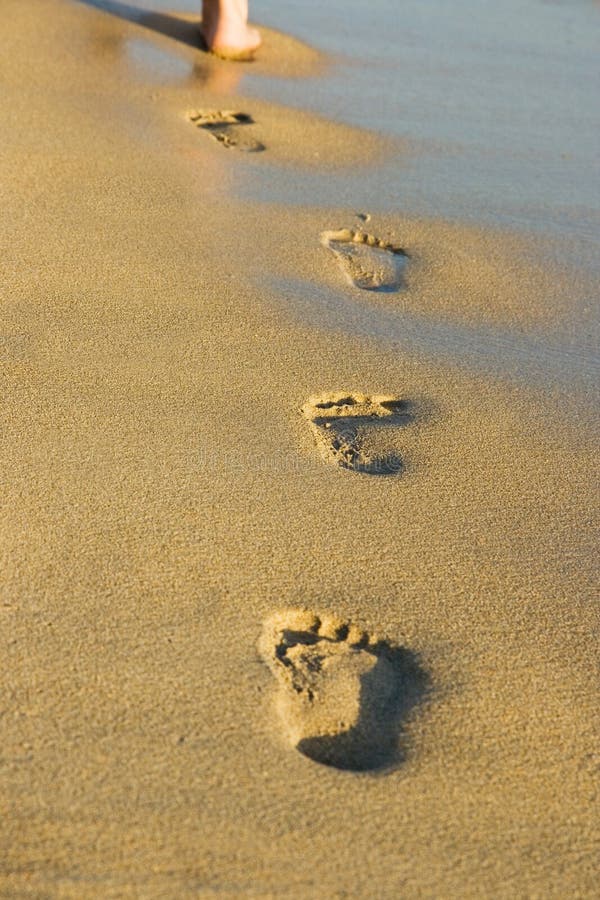 Footsteps in the sand stock photo. Image of foot, vacation - 5719658