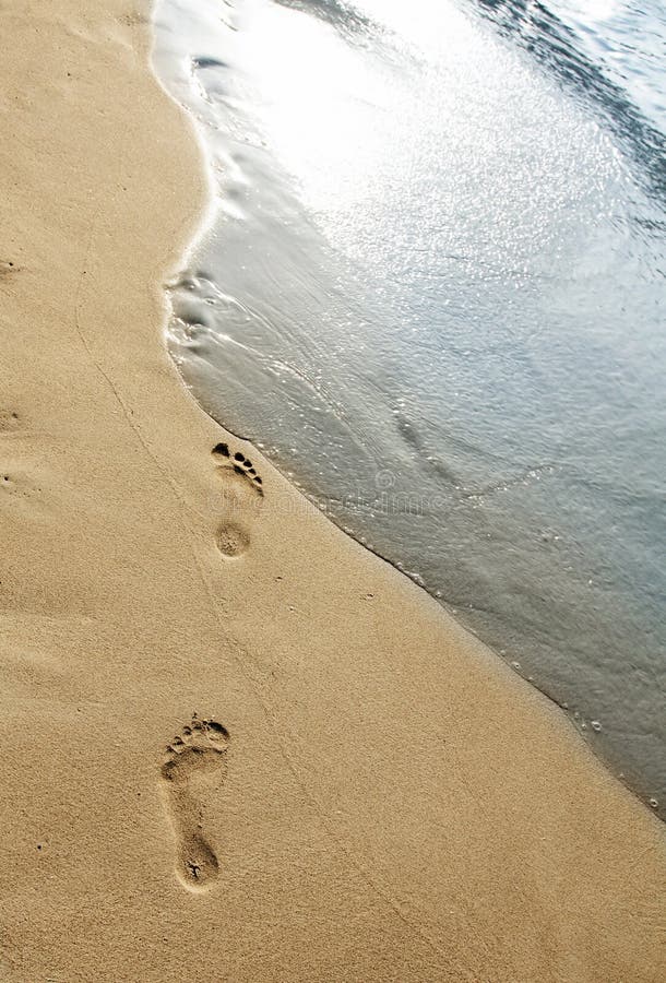 Footsteps in the sand stock image. Image of island, nature - 53295375