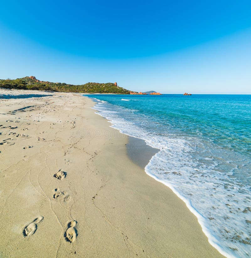 Footsteps on the Sand in Cea Beach Stock Image - Image of italy, steps ...