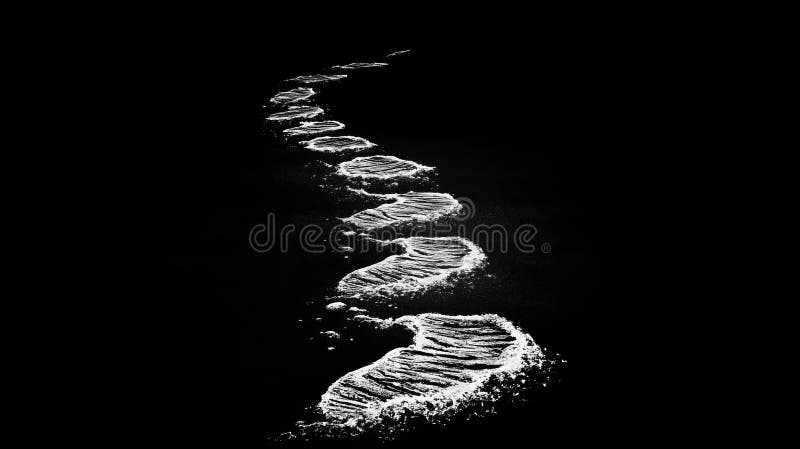 Footsteps in the Sand at Night. Stock Photo - Image of guide, contrast ...