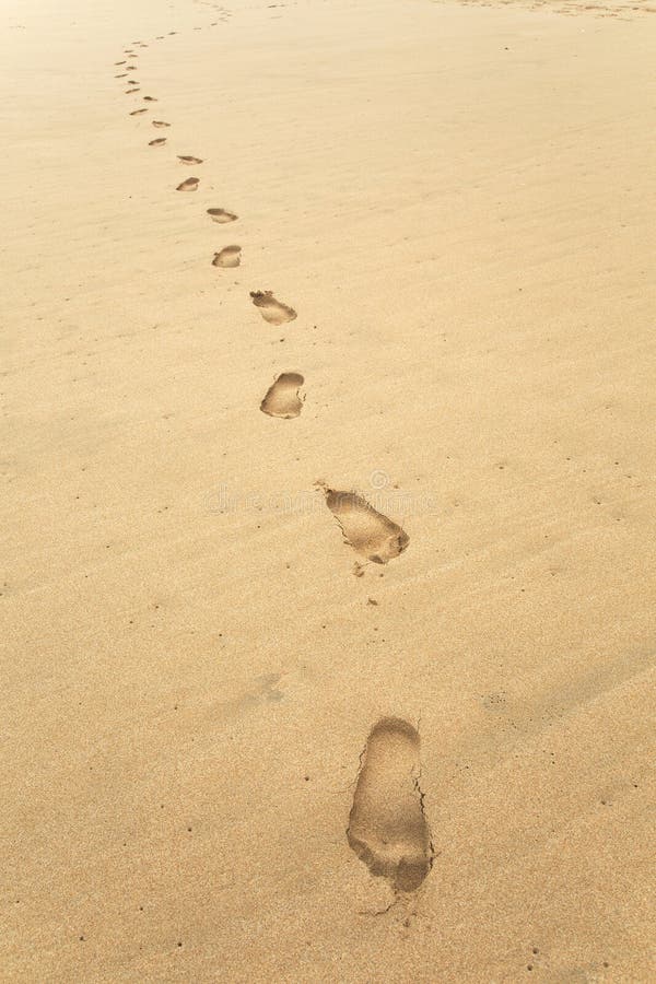 Footsteps in Sand stock image. Image of idyllic, light - 89834331